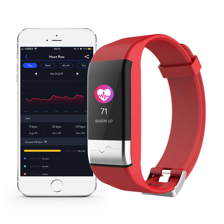 J-Style OEM ECG heart rate smart bracelet ECG PPG monitor with SOS ...