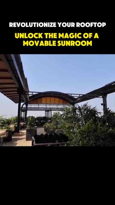 Movable Sunroom Restaurant Outdoor Dining Aluminum Glass Retractable ...