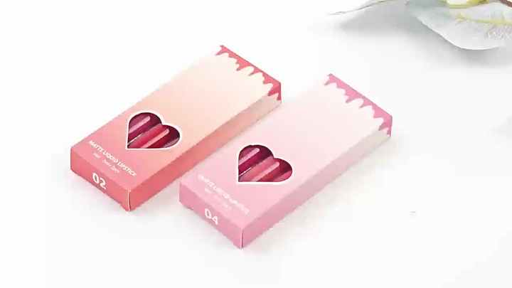 3 Colors Custom Logo Pink Red Lipgloss Set Matte Liquid Lipstick Long ...