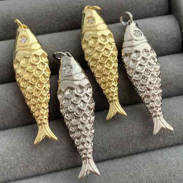 LS-L3913 Popular Fish Pendant for Necklace Bracelet Silver