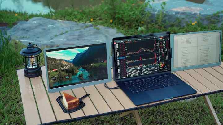 14 inch tft lcd dual screen extended portable triple monitor exteder ...