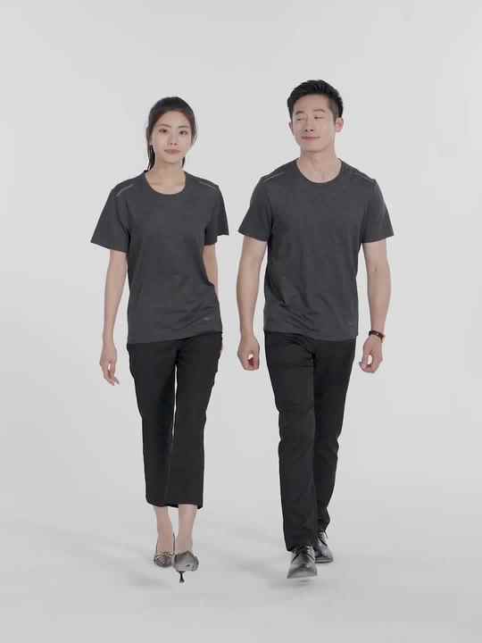 Reflective Pinhole Quick-Drying Short-Sleeve Crew-Neck Polyester T ...