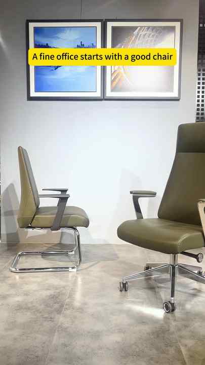 YOUYOU Modern Executive Office Chair Fixed Chromed Armrest Synthetic ...