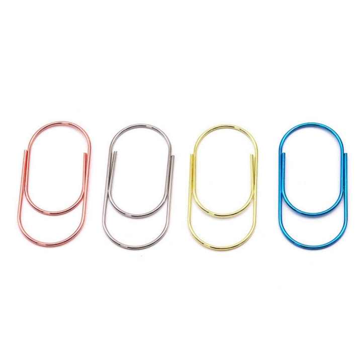 50mm Fat Paper Clips - Widened Metal Wire Clips in Gold, Silver, Rose ...