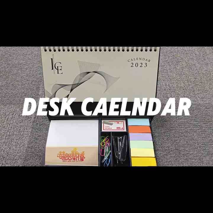 Custom Folding Daily Printing Desk Calendar with Sticky Note