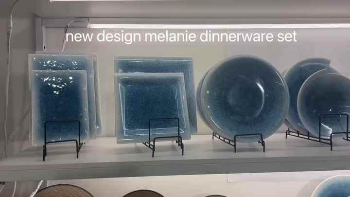 Luxurious Blue Diamond Melamine Plates for Durable Service