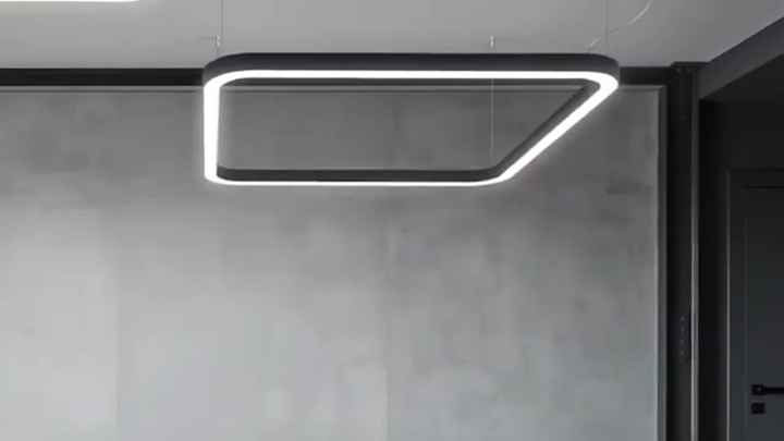 6000K Curved Profile Square Rectangle LED Linear Pendant Light with ...