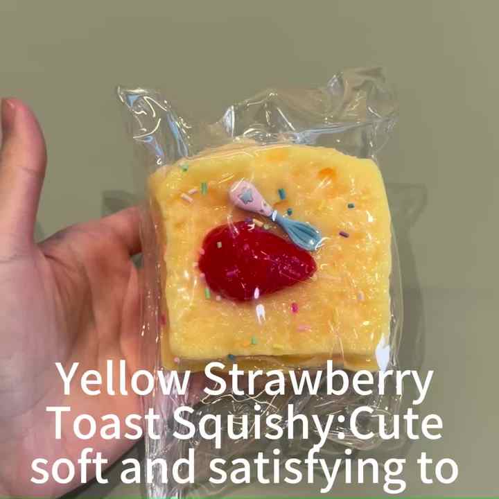 TPR Double Layer Strawberry Toast Shaped Squishy Gel Anxiety Relief ...