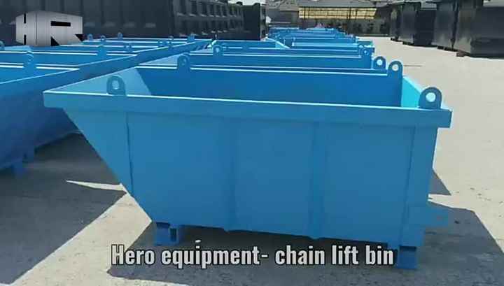1.5 CBM Recycling Garbage Waste Bin Skip Trailer Self-Tipping Bin