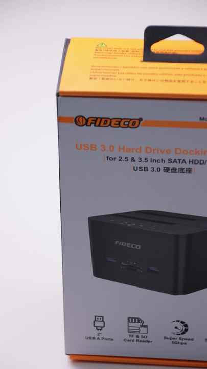 FIDECO Dual Bay HDD Docking Station USB 3.0 - Clone & Copy