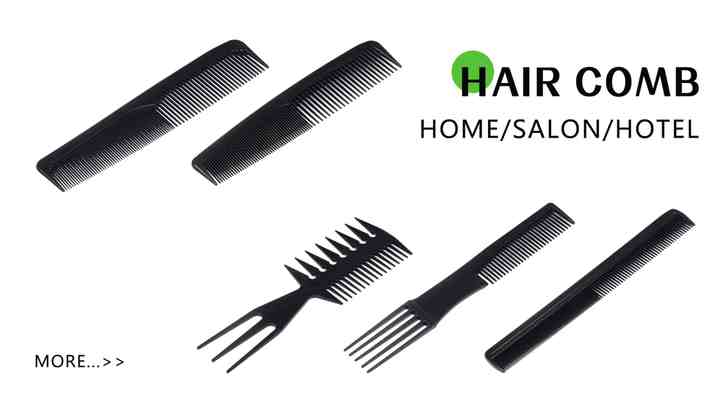 Portable Double-Sided Hair Comb Classic Plastic Salon Design Black ...