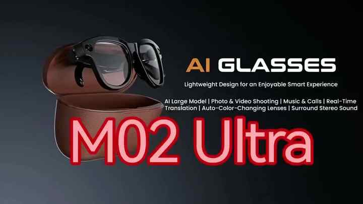 2026 New M02 Ultra AI Smart Glasses WiFi 4 Transmission 8MP Camera ...