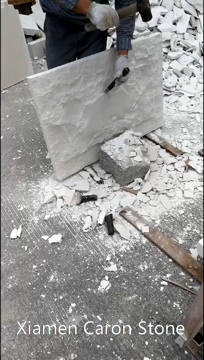 Split Face Limestone White/beige Stacked Wall Stone Cladding