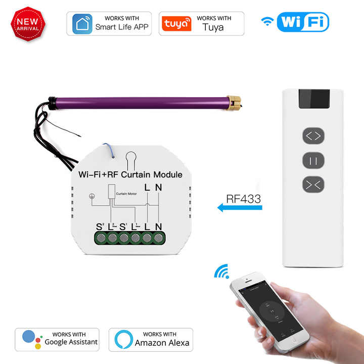 Tuya Tirai Saklar Mini Relay Modul WiFi + RF untuk Roller Blinds ...