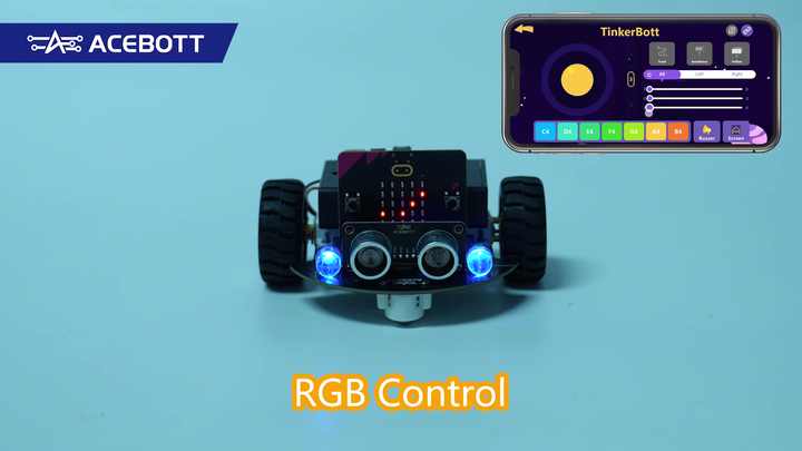 ACEBOTT Stem Education Microbit Robot Car Set Smart DIY Coding With Tutorial APP Electrobot 2WD ...
