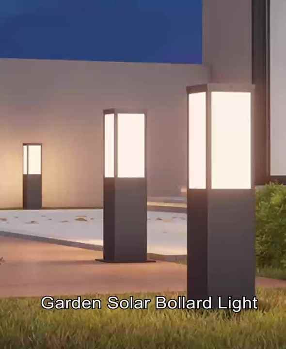Wholesale Outdoor Steel Cuboid Solar Bollard Light IP65 Waterproof LED ...