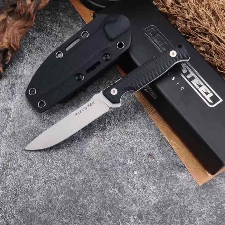 8Cr13Mov Steel G10 Handle Bushcraft Fixed-Blade Knife-Multifunctional ...