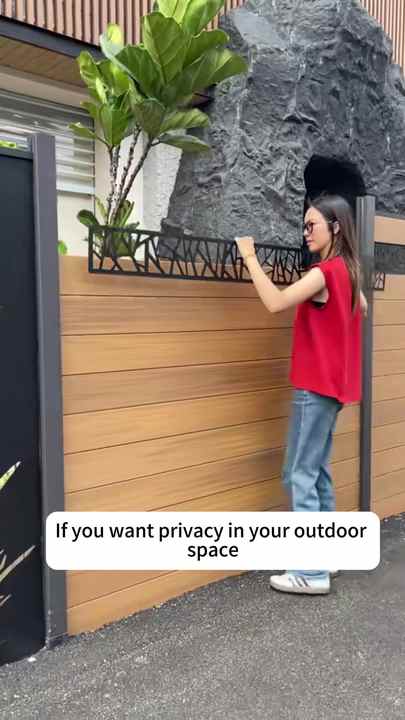 Easy Assemble Wpc Fence Panel Outdoor Courtyard Privacy Composite Fence ...