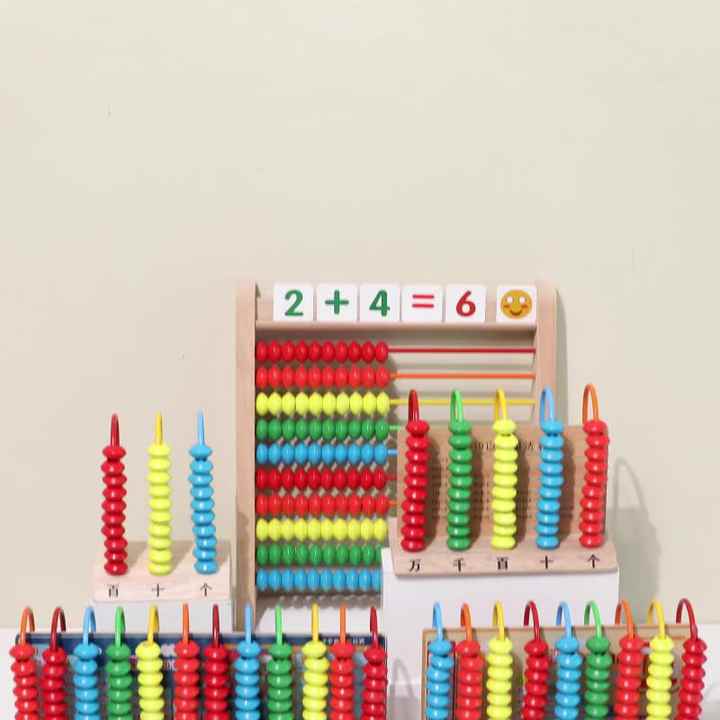 Montessori Math Toy Computing Rack Counting Five Stage Calculation ...
