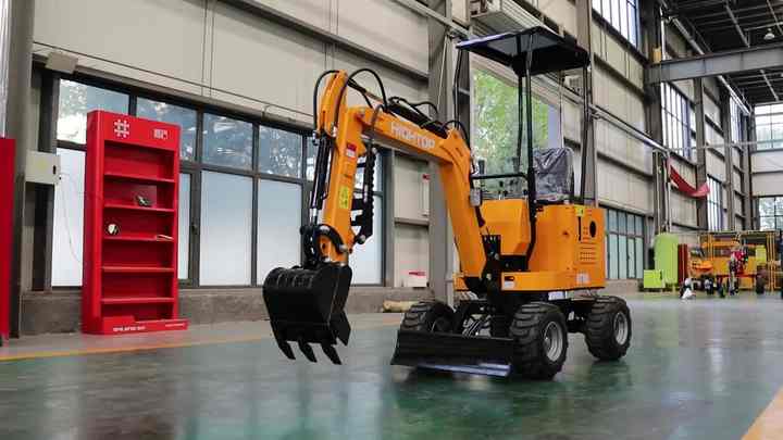 1 Ton Mini Wheel Excavator Hydraulic Small Wheeled Digger for ...