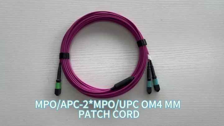 High quality 2M 5M 10m multimode 16 core MPO/APC-2*MPO/UPC OM4 patch ...