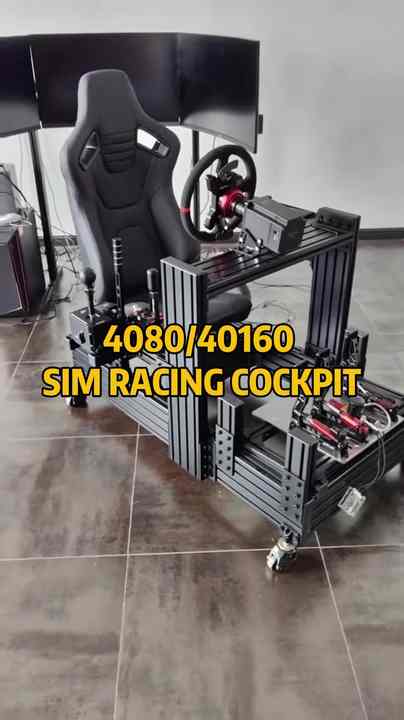 Sim Racing Simulator Cockpit - Triple Monitor Stand VR Gaming