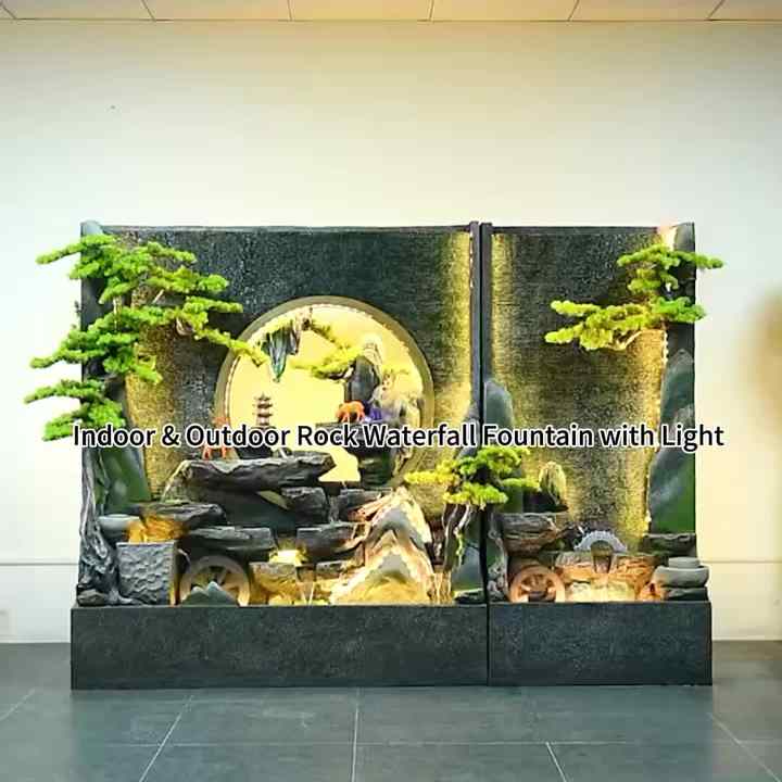 Oversized Indoor Rockery Waterfall Fountain - Large Commercial Lobby ...