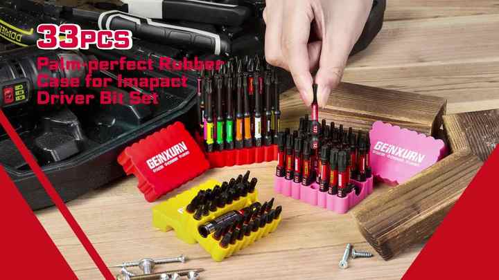 GEINXURN Rubber Box 33PCS Screw Driver Bit Set Overseas Warehouse Hand ...