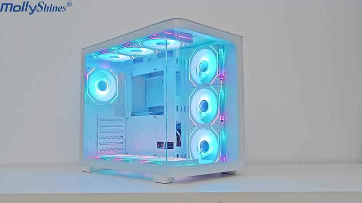 High Efficiency Computer Cabinet with Curved Tempered Glass