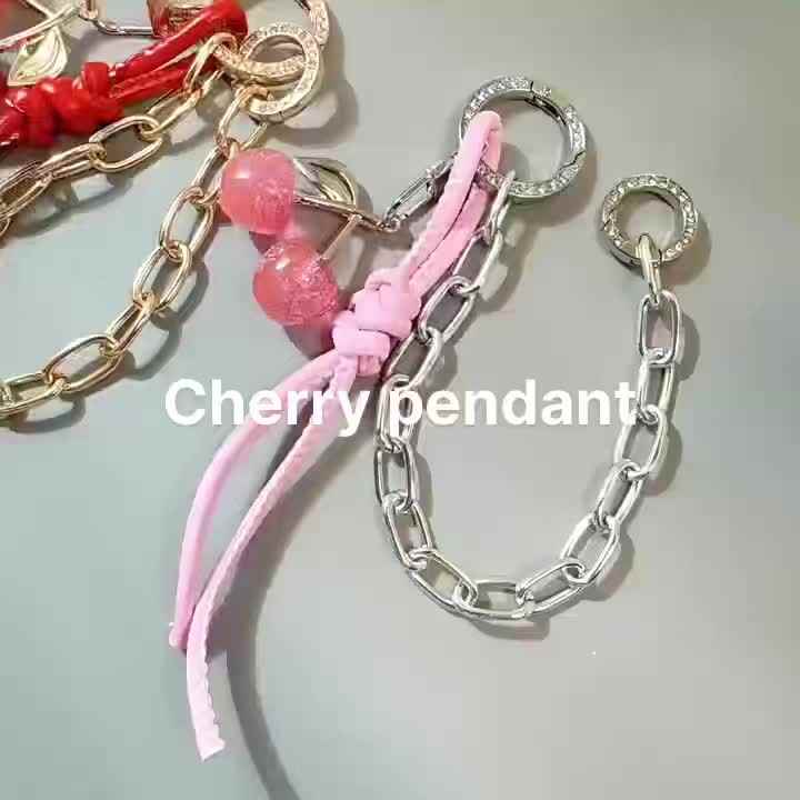 Niche and Unique Diamond-encrusted Round Buckle Chain, Big Cherry Car ...