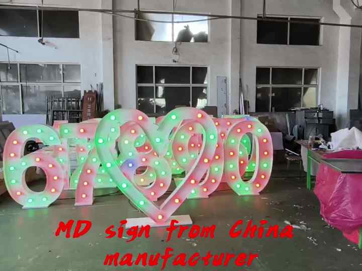 Outdoor Giant Led Light up Numbers Mr &Mrs Marquee Sign Led 4ft Marquee ...