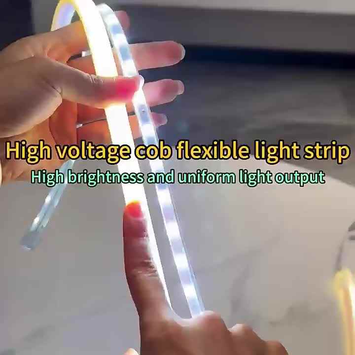AC Flexible COB LED Strip AC 220V( ± 10%) PVC Waterproof 252Leds 3000k ...