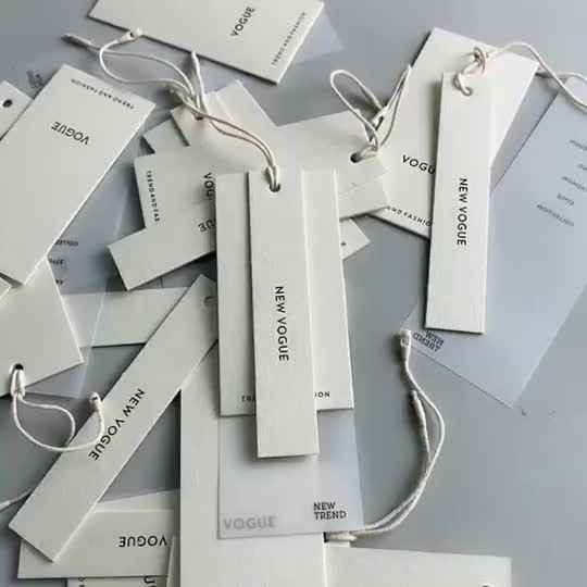 Custom Silver Foil Debossed Logo PVC Garment Tags