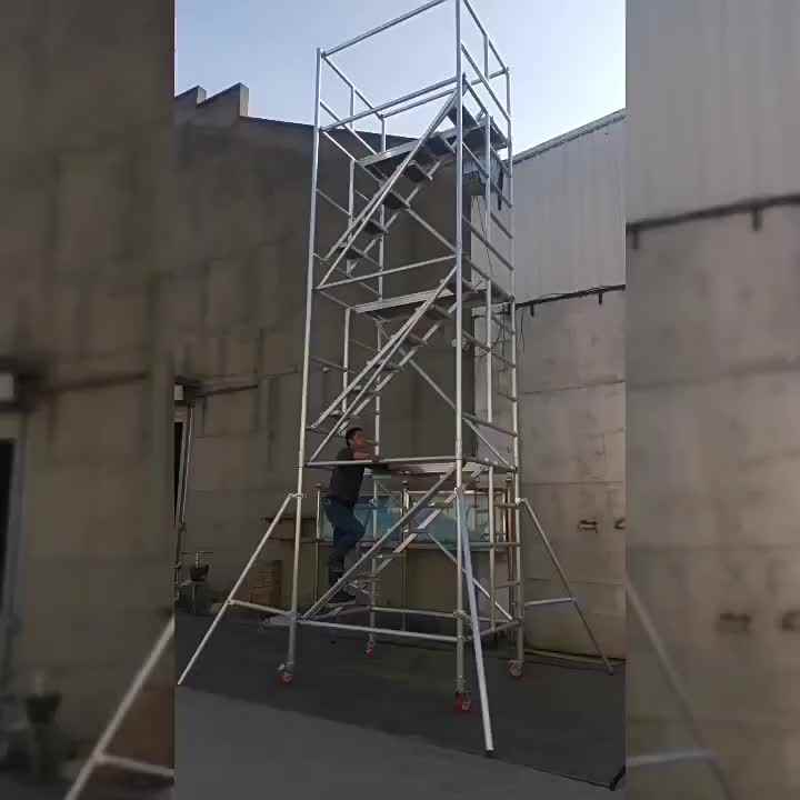 Mobile Aluminium Scaffold Tower Single/Double Width Scaffold with ...