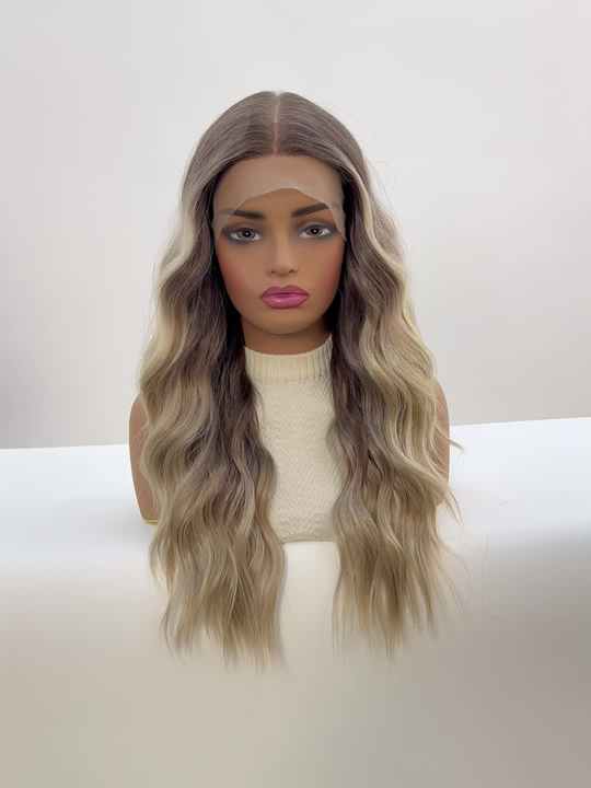 13x6 HD Lace Wig Synthetic Future Fiber Soft Wig Long Curly Hair Mixed ...