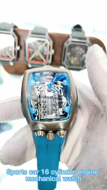 Luxury Car Engine NH05 Automatic Wristwatch for Men - Oval Stainless ...