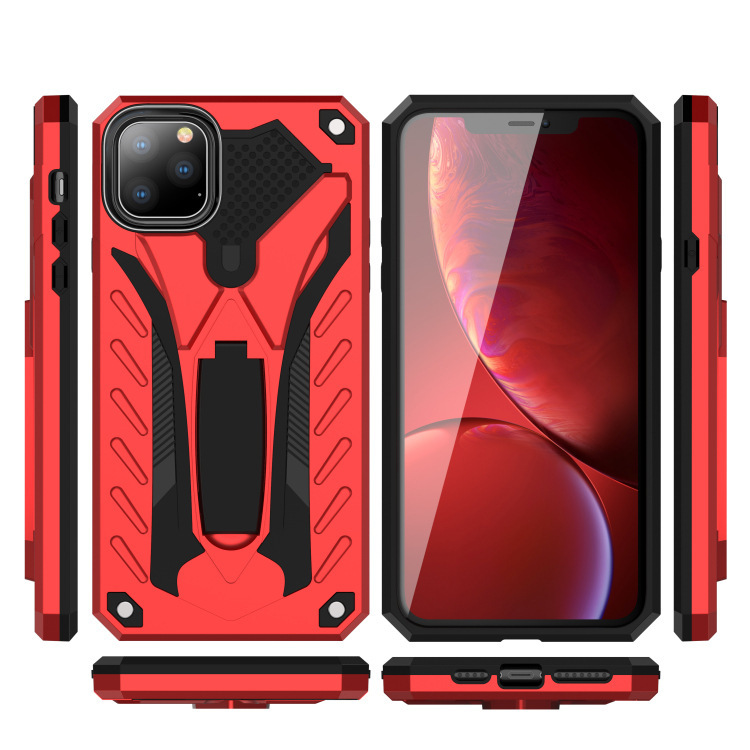 50pc/lot New anti-fall rider stand for ip 11 mobile phone shell thickened TPU for iPhone11promax protective cover and ipX XS