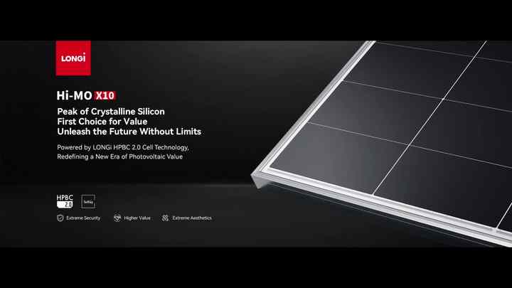 Longi Solar HiMO X10 TaiRay Wafer & HPBC 2.0 Technology Cell Panel 645W ...