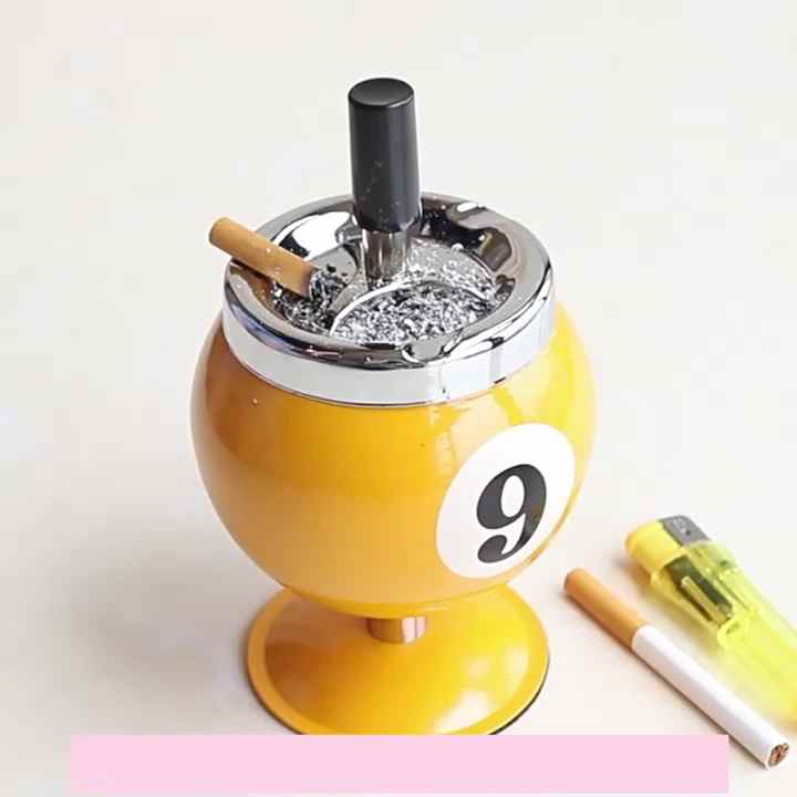Billard Accessory Creative 9-Ball/Pool Ashtray Anti-Float Press Type ...