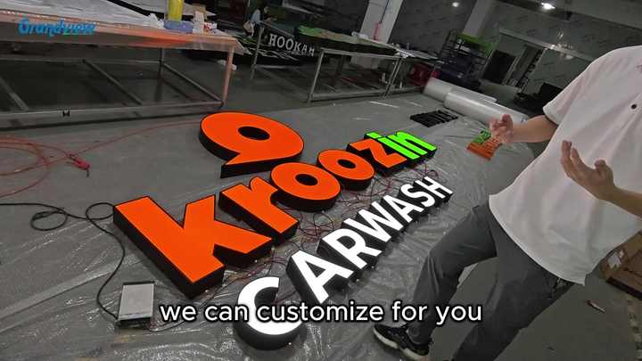 Car Wash Advertising Sign Led Illuminated Custom Commercial Automatic ...