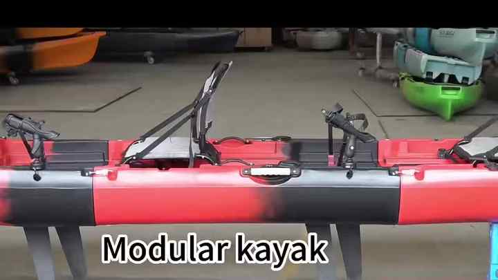 Modular 2-Person HDPE Sit-On-Top Recreational Fishing Kayak 14Ft Three ...