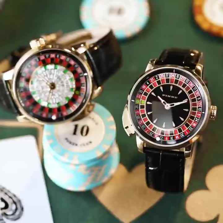 Wholesale Customized logo Luxury Mens Gambling Disk Casino Watch Rotate ...