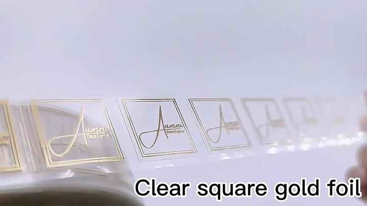 Custom Gold Metallic Foil Clear Stickers - Perfect for Crafts