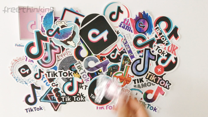 Zy0204c 50/pcs Hot Sell Tik Tok Logo Stickers Luggage Guitar Computer ...