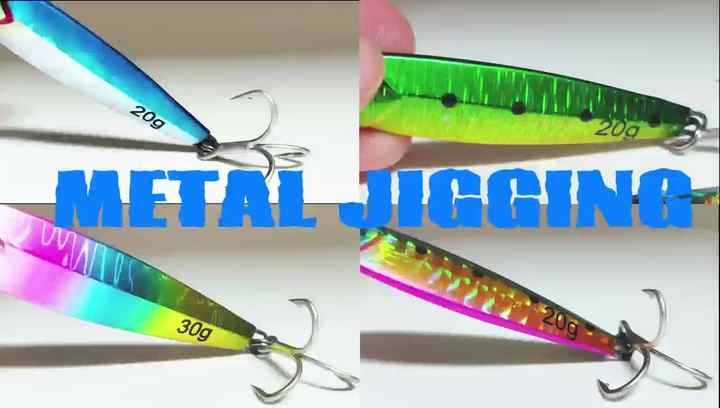 30G Metal Jig With Double Assist JIgs and Treble Hook Hard Bait Fishing ...