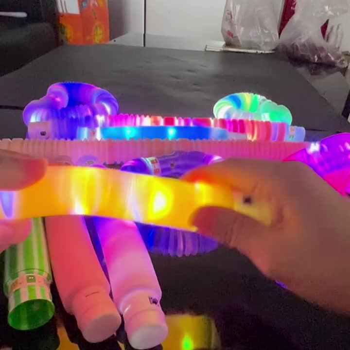 Rainbow Party Led Glow Pop Tube 2cm Stretch Led Lights up Pop Tubes ...