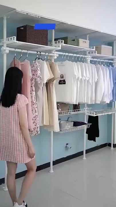 Floor-standing Steel Freestanding Clothes Rack Coat Hat Stand Bedroom ...