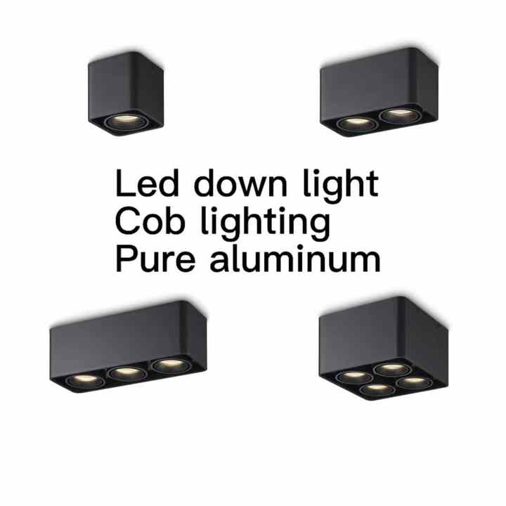 Modern Cob 9W Black Square Gotel Surface Downlights LED
