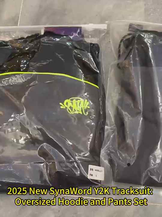 2025 New SynaWord Y2K Tracksuit American Oversized Hoodie Set Unisex ...