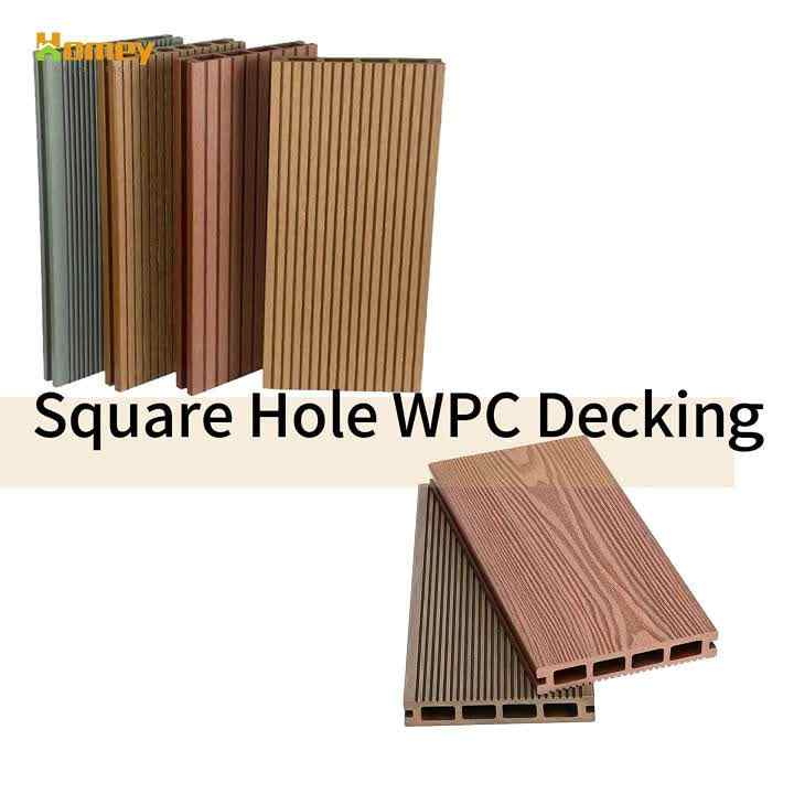 Waterproof Outdoor Engineered Black Grey WPC Decking Board Square ...